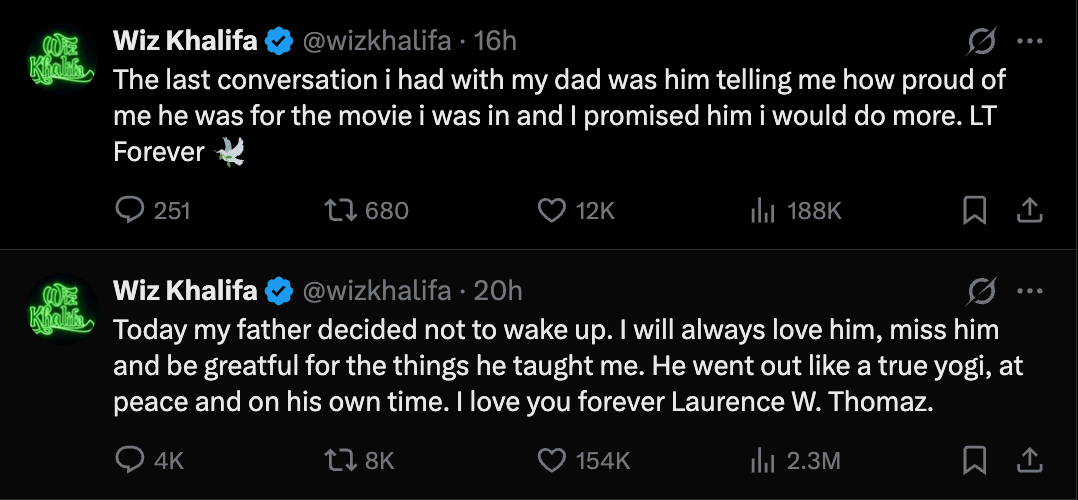 Wiz Khalifa's Father Unexpectedly Passes Away At 63 - HOT 97