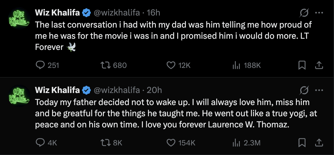 Wiz Khalifa's Father Unexpectedly Passes Away At 63 - HOT 97